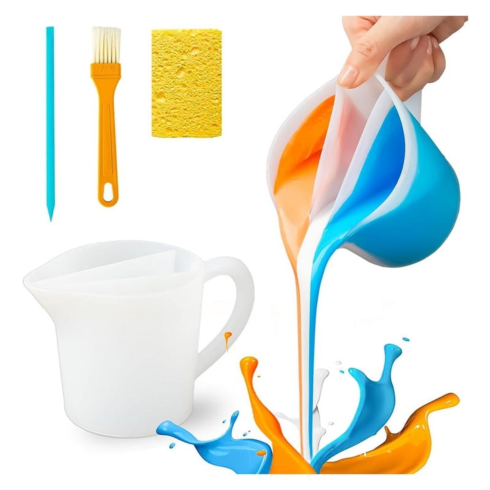 Resin Mixing Cup with Handle Silicone Dividing Cup Pigment Pouring ...