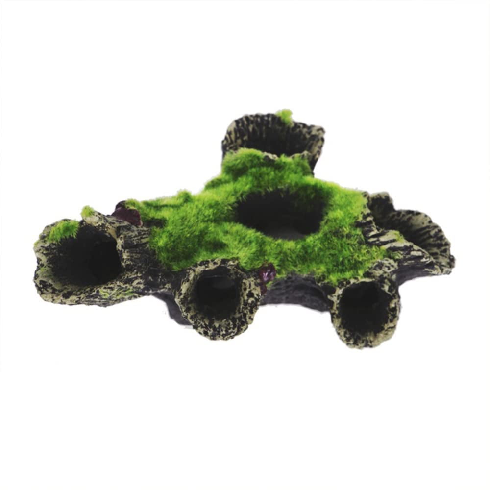Resin Moss Tree House Fish Shrimp Hiding House Aquarium Fish Tank ...