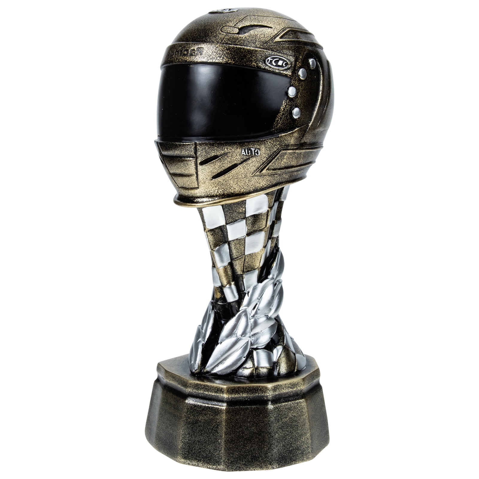 Resin Motorcycle Race Trophy Vintage Half Helmet Shaped Student ...