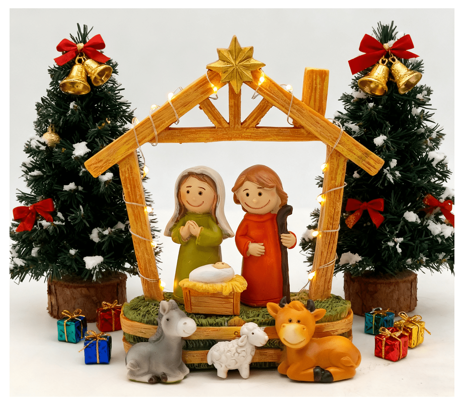 Resin Nativity Scene Figurine – Cute Holy Family with Baby Jesus, Mary ...