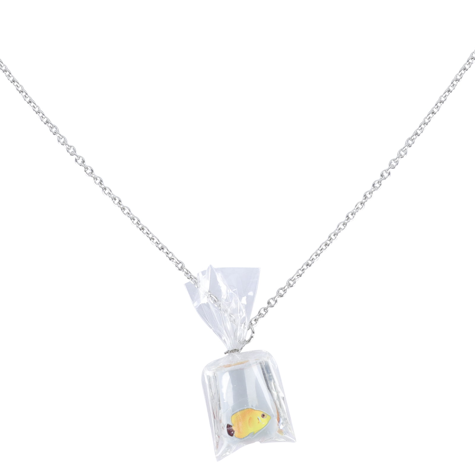 Resin Necklace Tropical Fish Neck Pendant Fish Water Bag Charm Clavicle ...