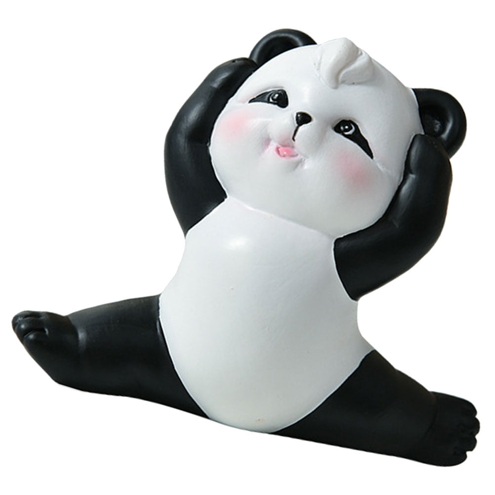 Resin Panda Figurine Adorable Panda Statue Figurine Ornament Sculpture ...