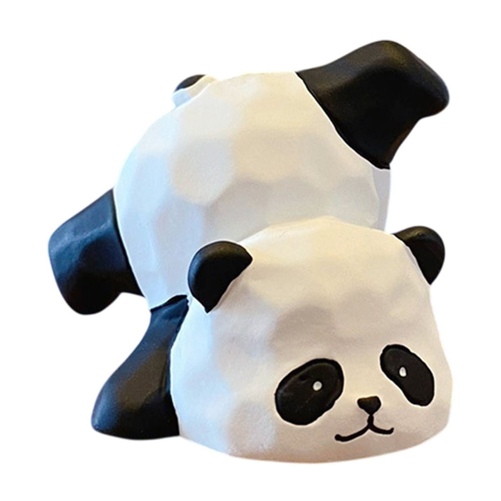 Resin Panda Sculpture Desktop Decoration with Brazilian Wood Base Home ...