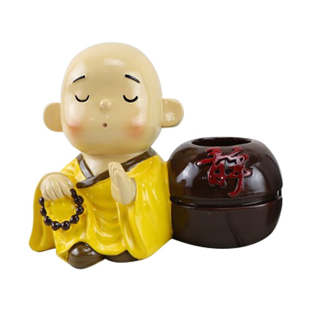Resin Pen Holder, Resin Pen Holder Desk Ornaments Monk Craft Exquisite ...