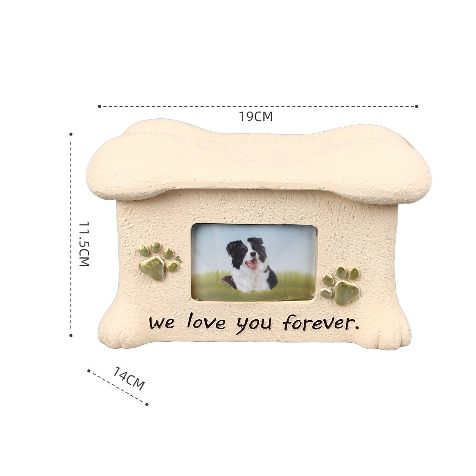 Resin Pet Urn For Dog Or Cat Ashes, Personalized Photo Text Display ...