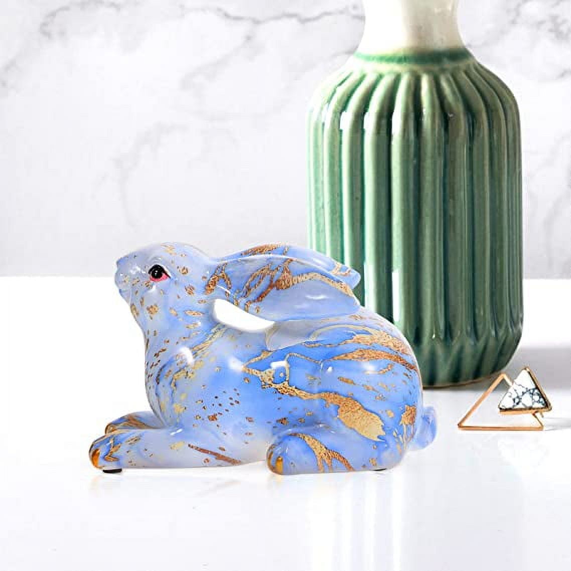 Resin Rabbit Figurines Feng Shui Chinese Zodiac Rabbit Statue Marble ...