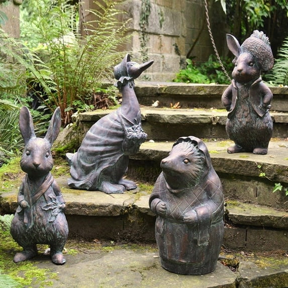 Resin Rabbit Outdoor Statues Ornament Decoration, Garden Sculpture ...