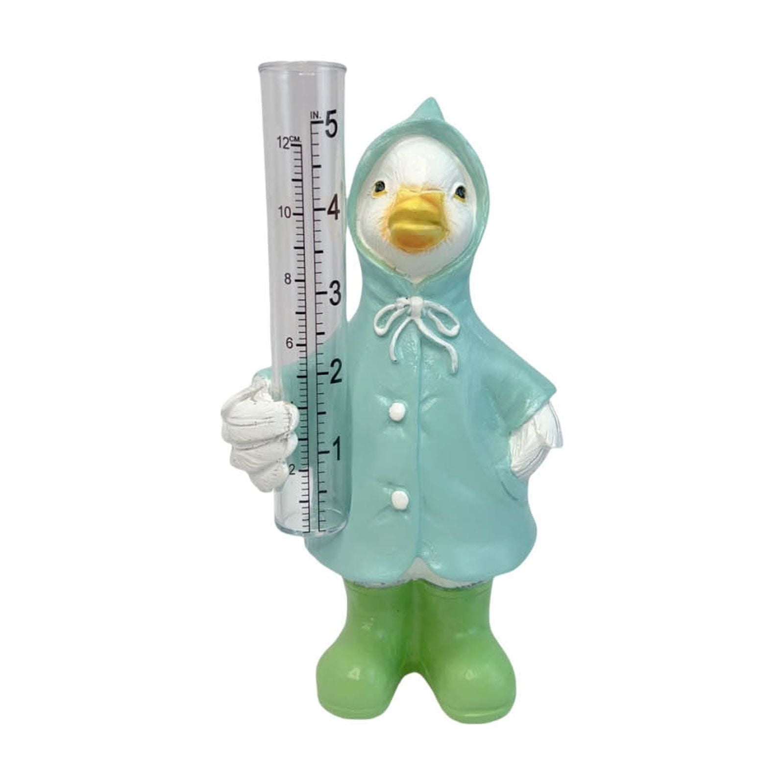 Resin Rabbit Rain Gauge Garden Sculptures Status with A Glass Rain ...