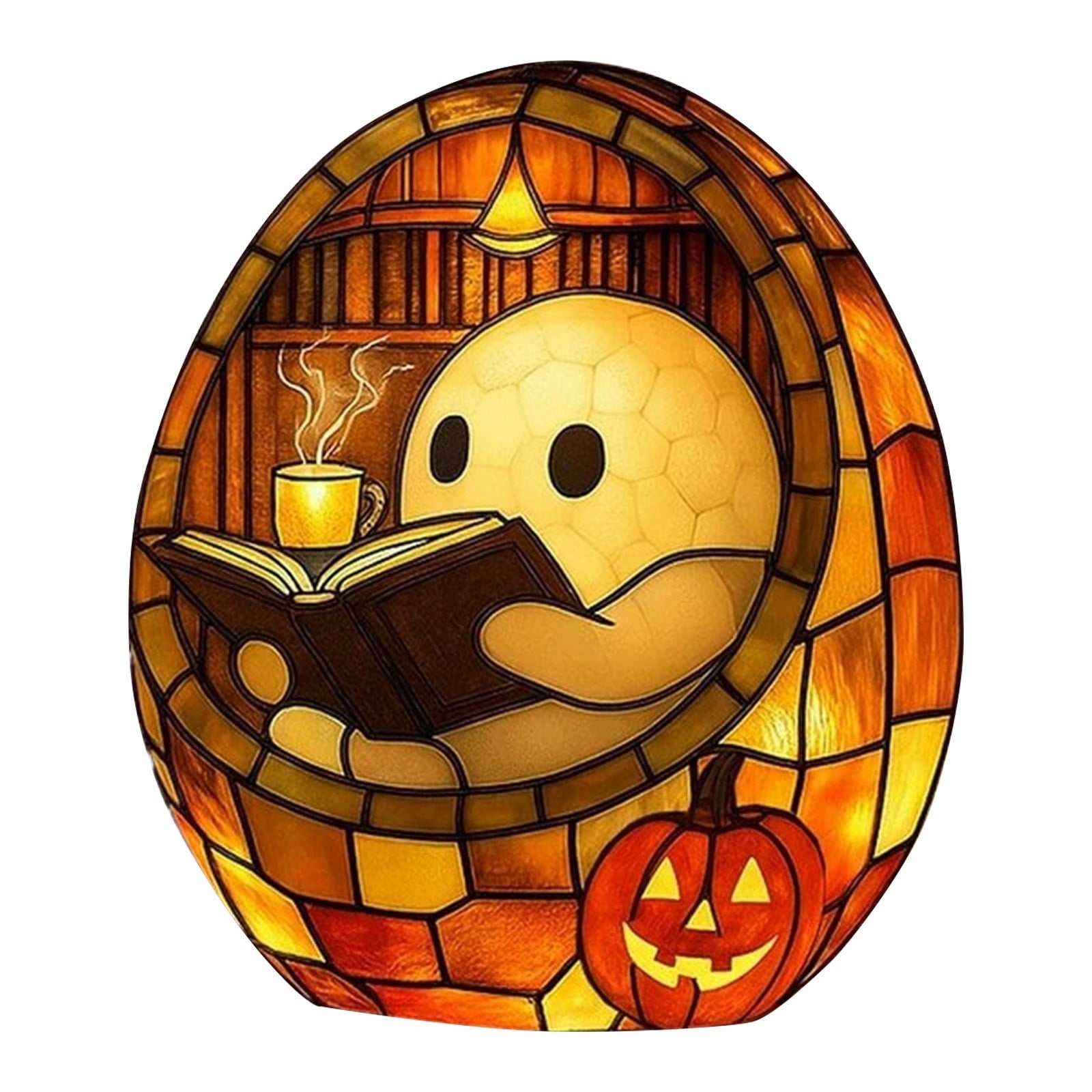 Resin Reading Book Night Light – 5.9in Yellow Adorable Lamp for Bedroom ...