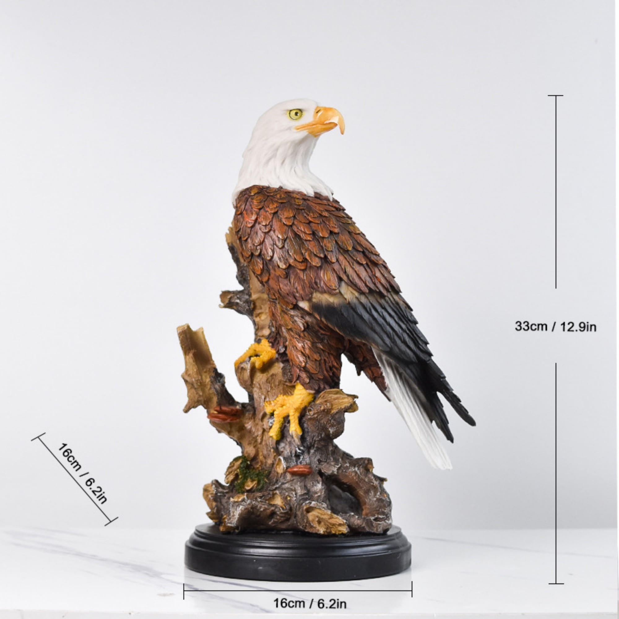 Resin Realistic Bald Eagle Sculpture | Majestic Eagle Figurine Home ...