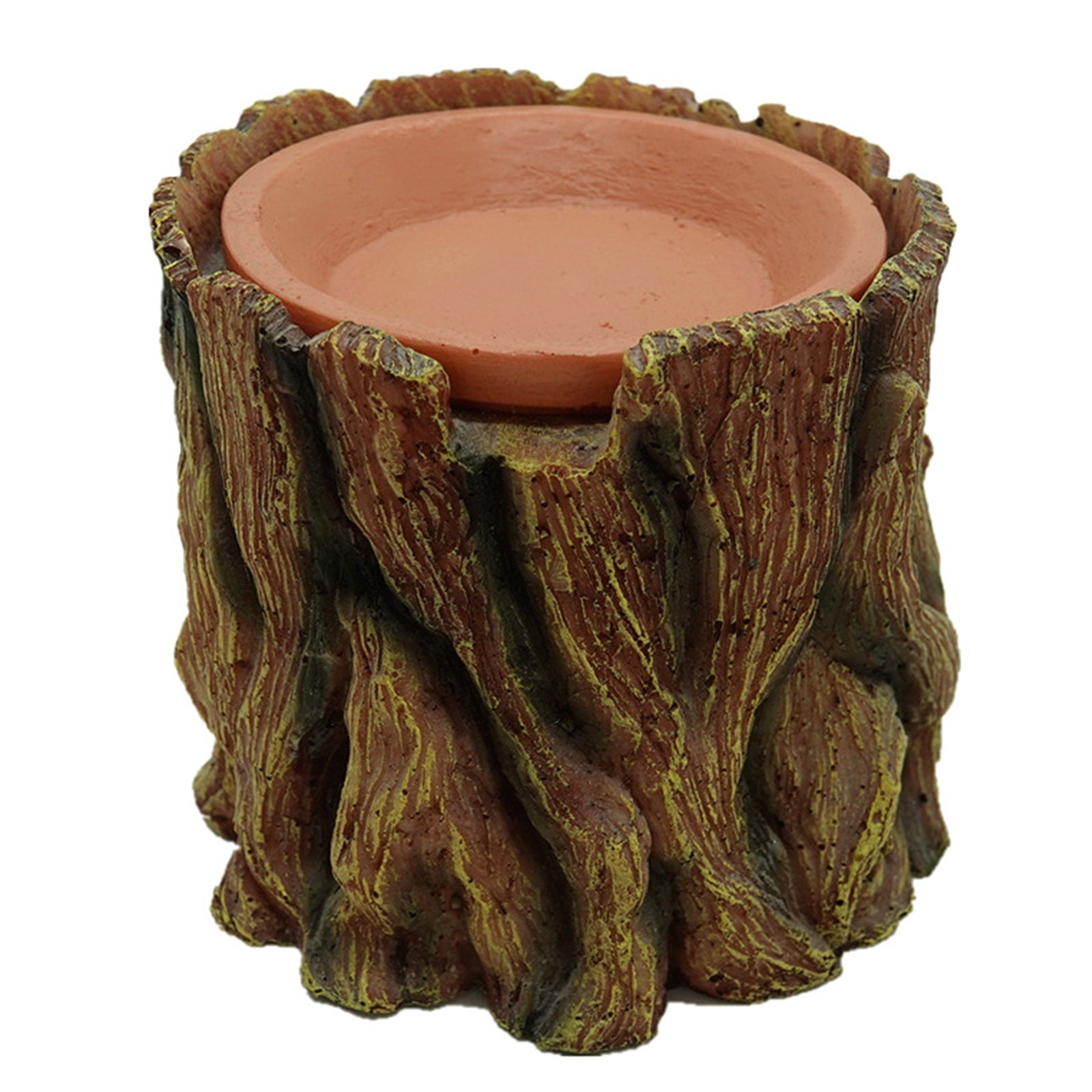 Resin Reptiles Cave Hideouts with Detachable Feeding Dish Stump Shaped ...