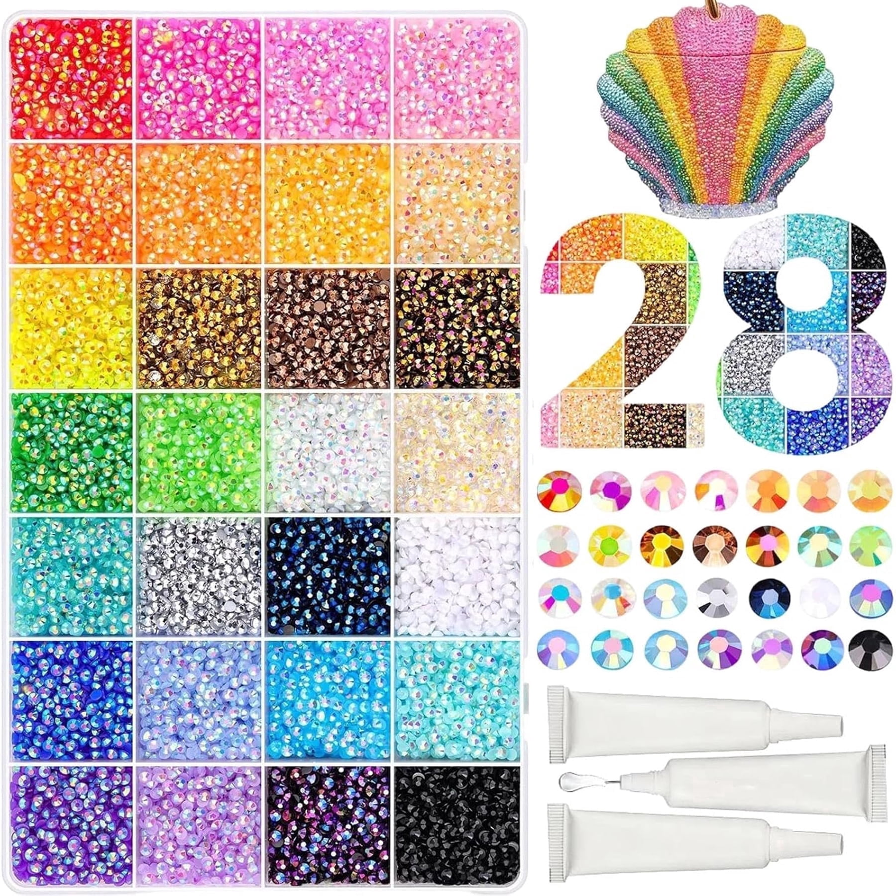 Resin Rhinestone Kit, 30,000 Pcs 3mm Flatback Crystals with B7000 Glue ...