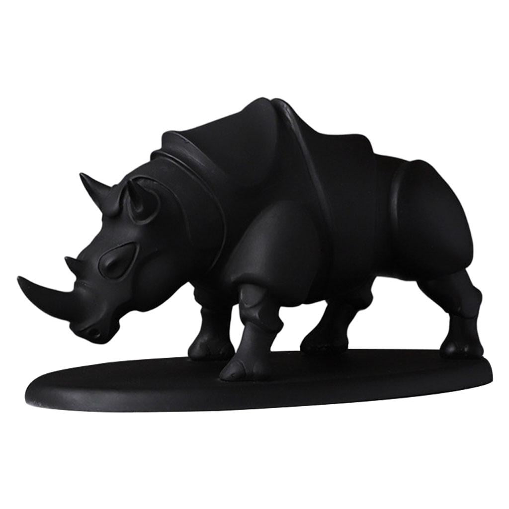 Resin Rhinoceros Statue Wildlife Rhino Animal Figurine Collectible ...