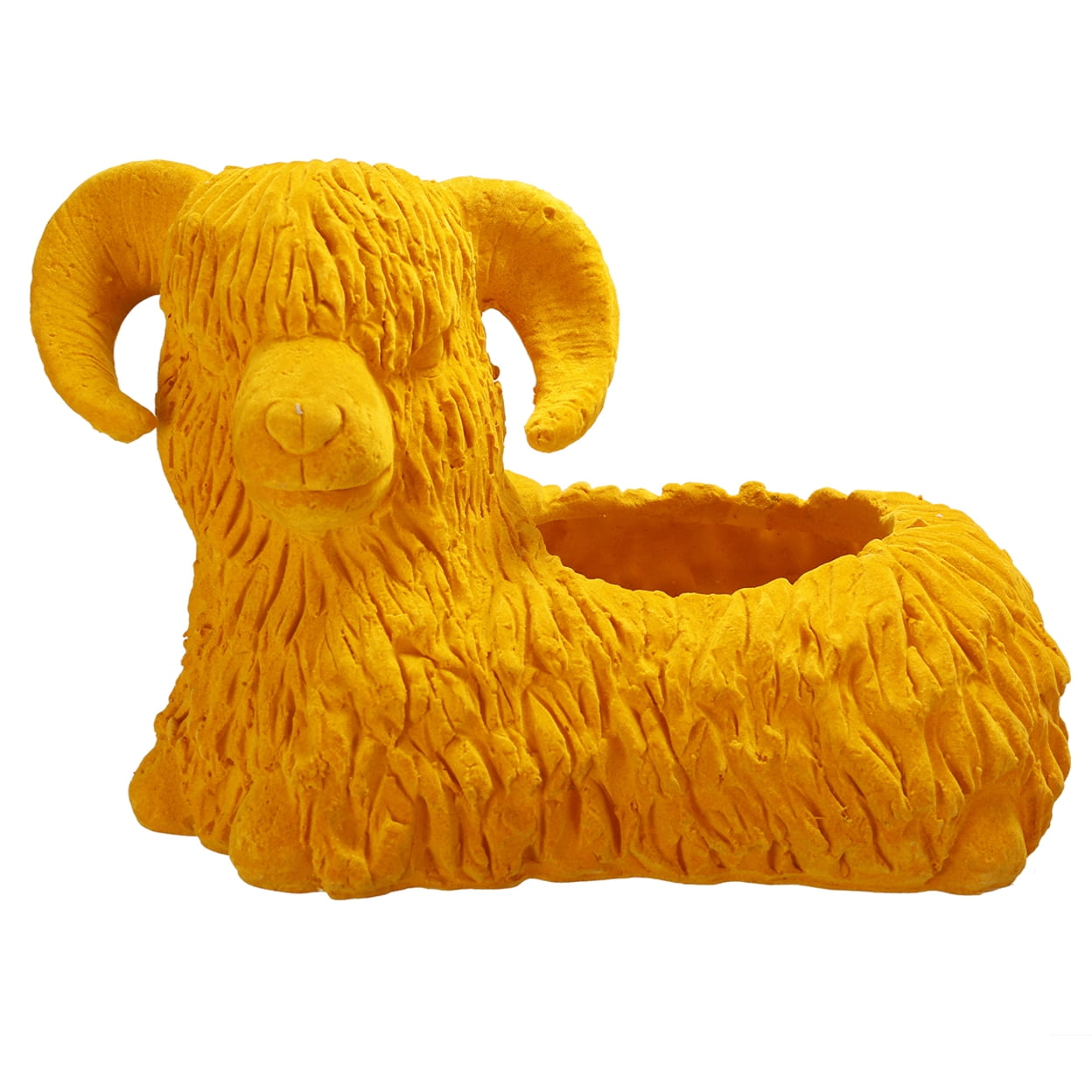 Resin Sheep Accent Dish with Feather Down Design, Yellow - Saltoro ...