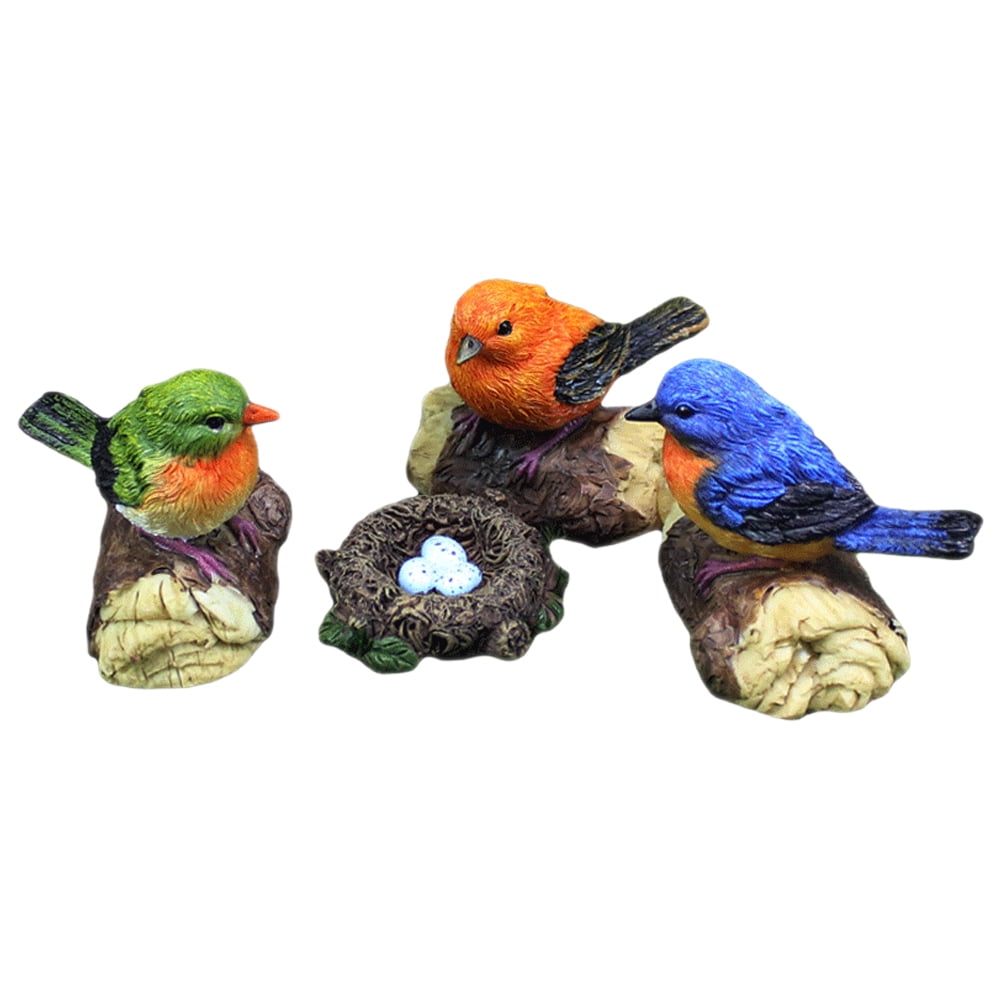 Resin Bird Statue for Garden Decoration Assorted Color Realistic Small ...