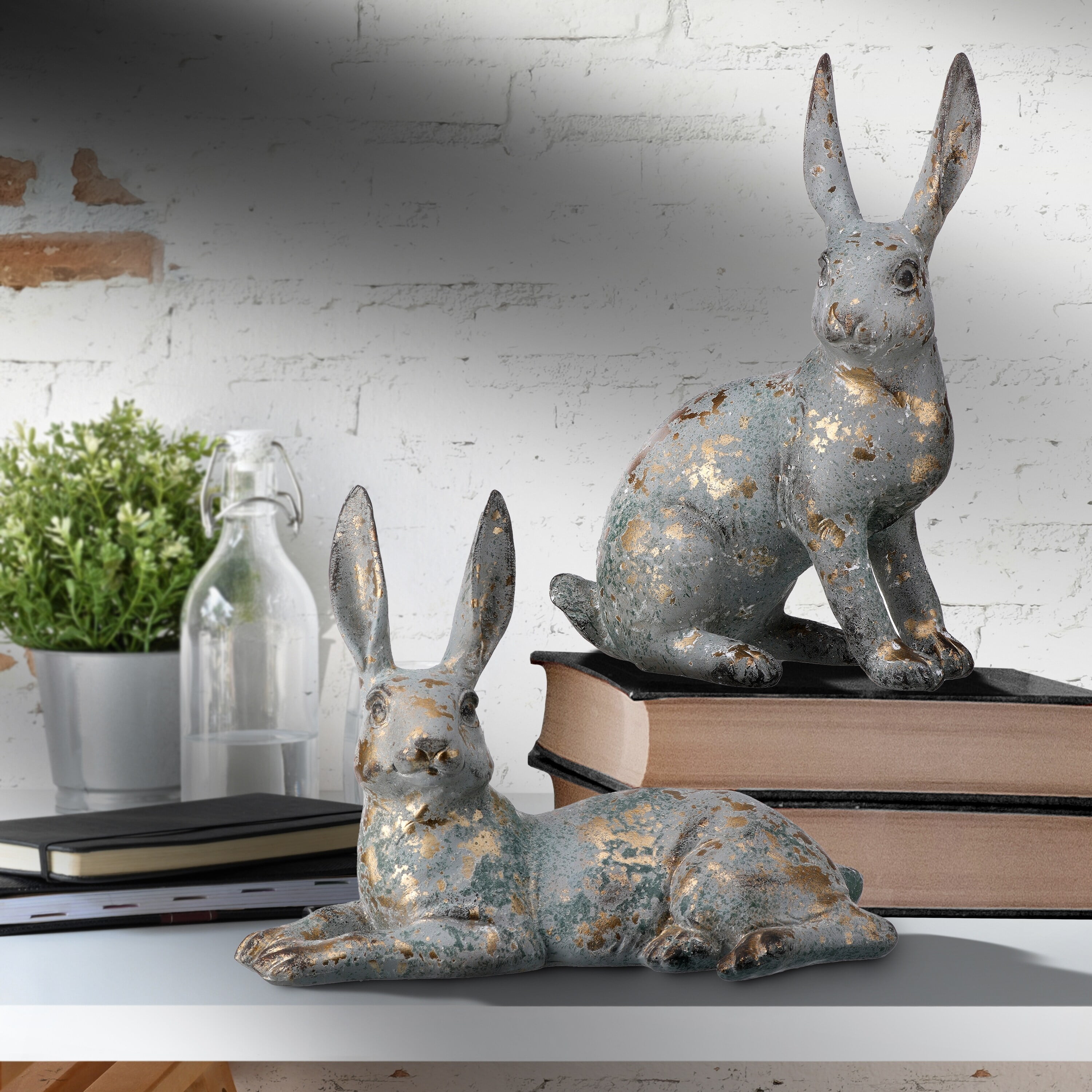 Resin Sit And Lay Rabbit 17" 2 Assorted - Walmart.com