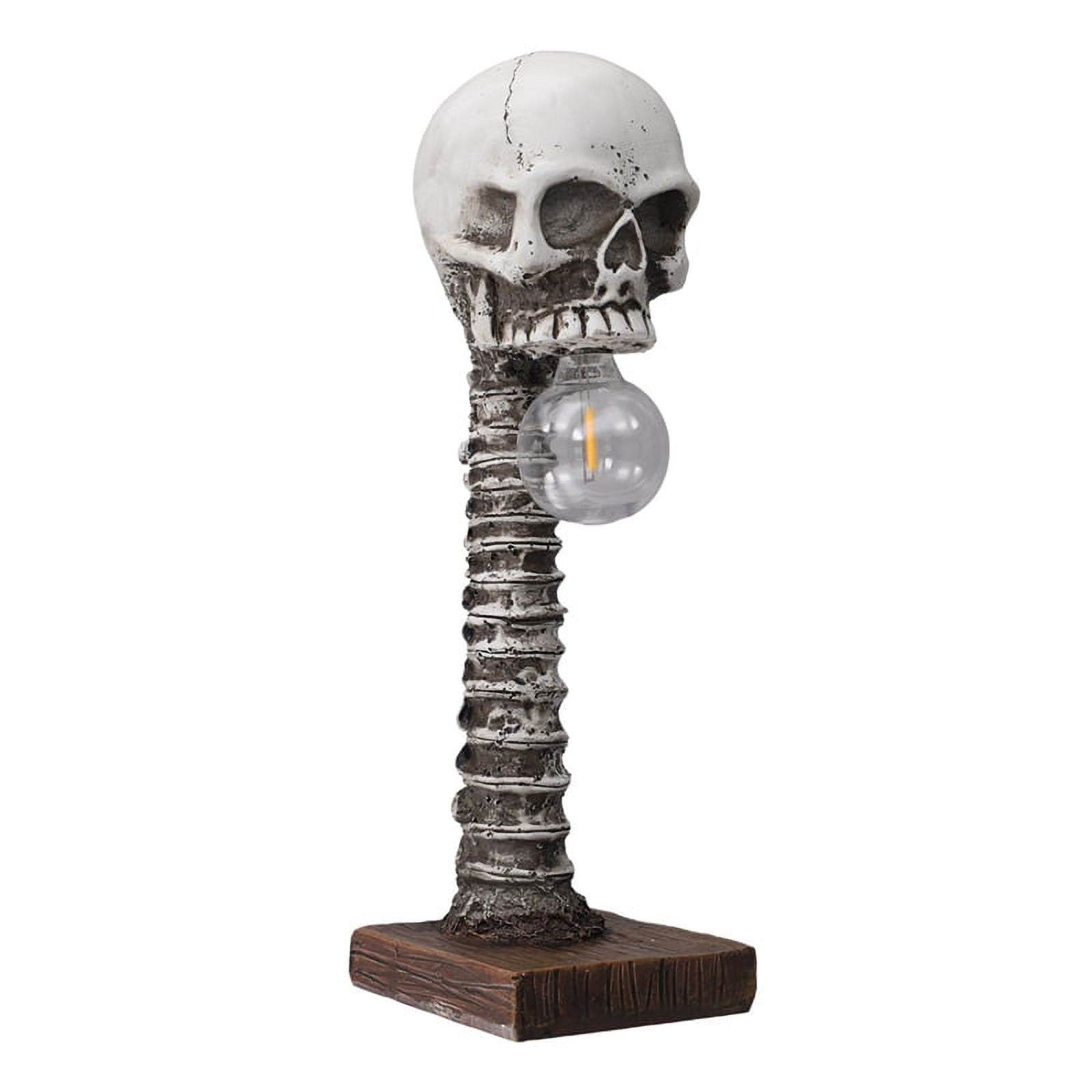 Resin Skull Skeleton Spine Table Lamp Horror 3D Statue Desk Light for ...