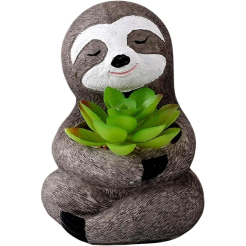 Resin Sloth Succulent Potted Plant Decorative Landscape Desktop Home ...