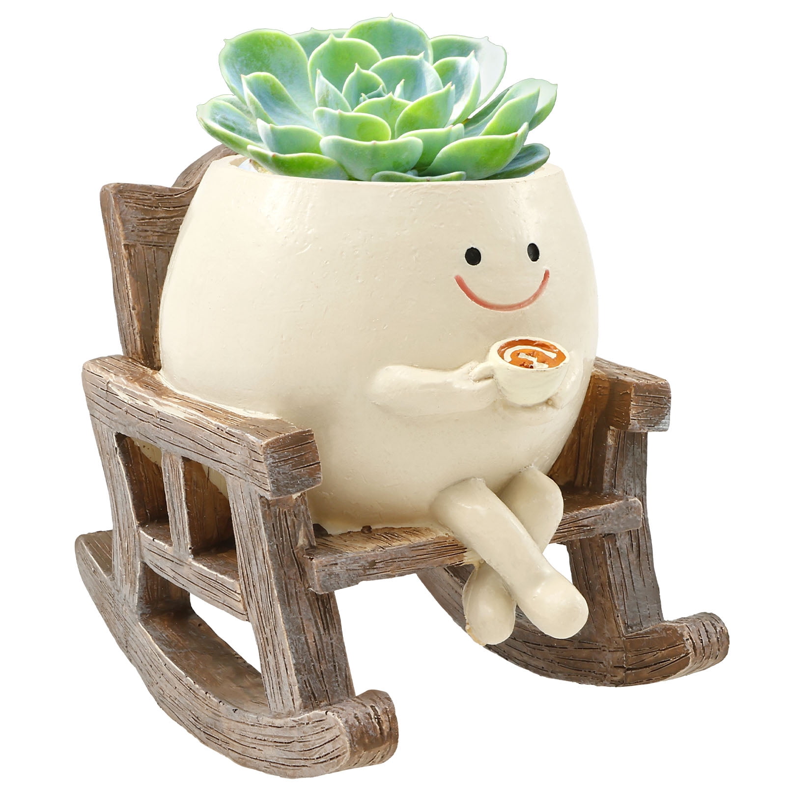 Resin Smile Face Planter for Indoor Plant Unique Rocking Chair Plant ...
