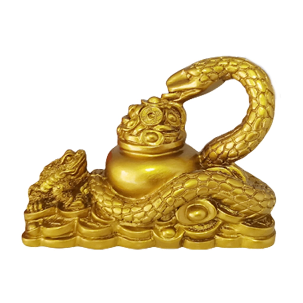 Resin Snake Treasure Bowl Figurines Good Luck Protections Amulets ...