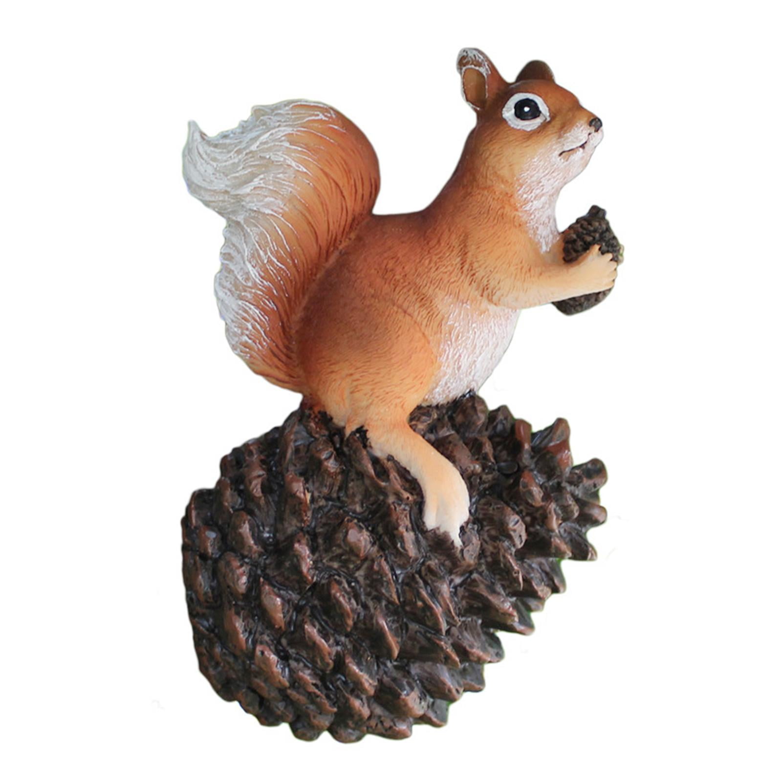 Resin Squirrel Figurine Garden Statue Collection Squirrel Pendant Patio ...