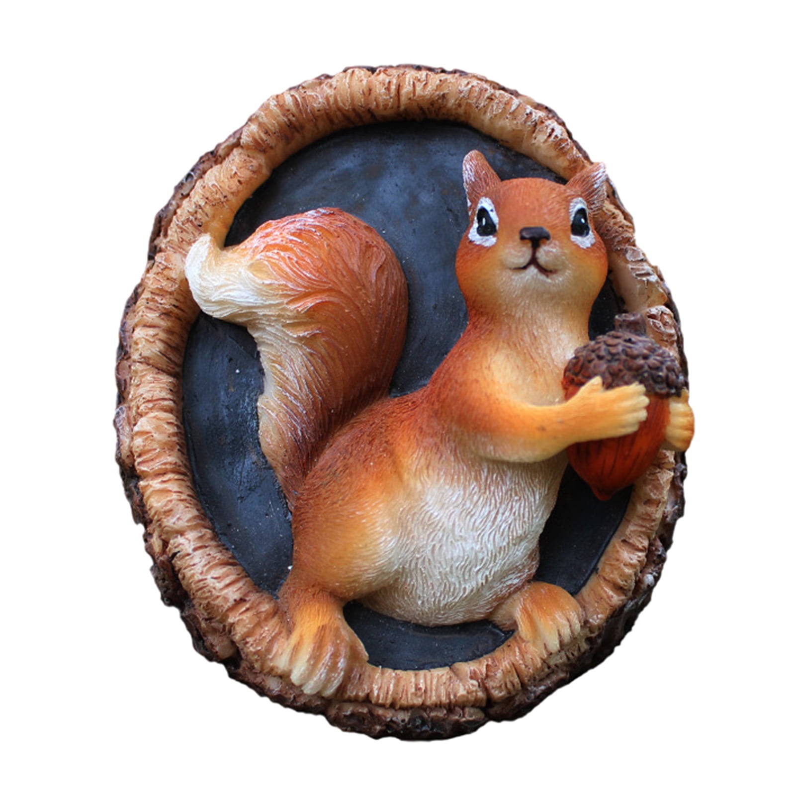 Resin Squirrel Figurine Tree Face Weather-proof Outdoor Yard Garden ...