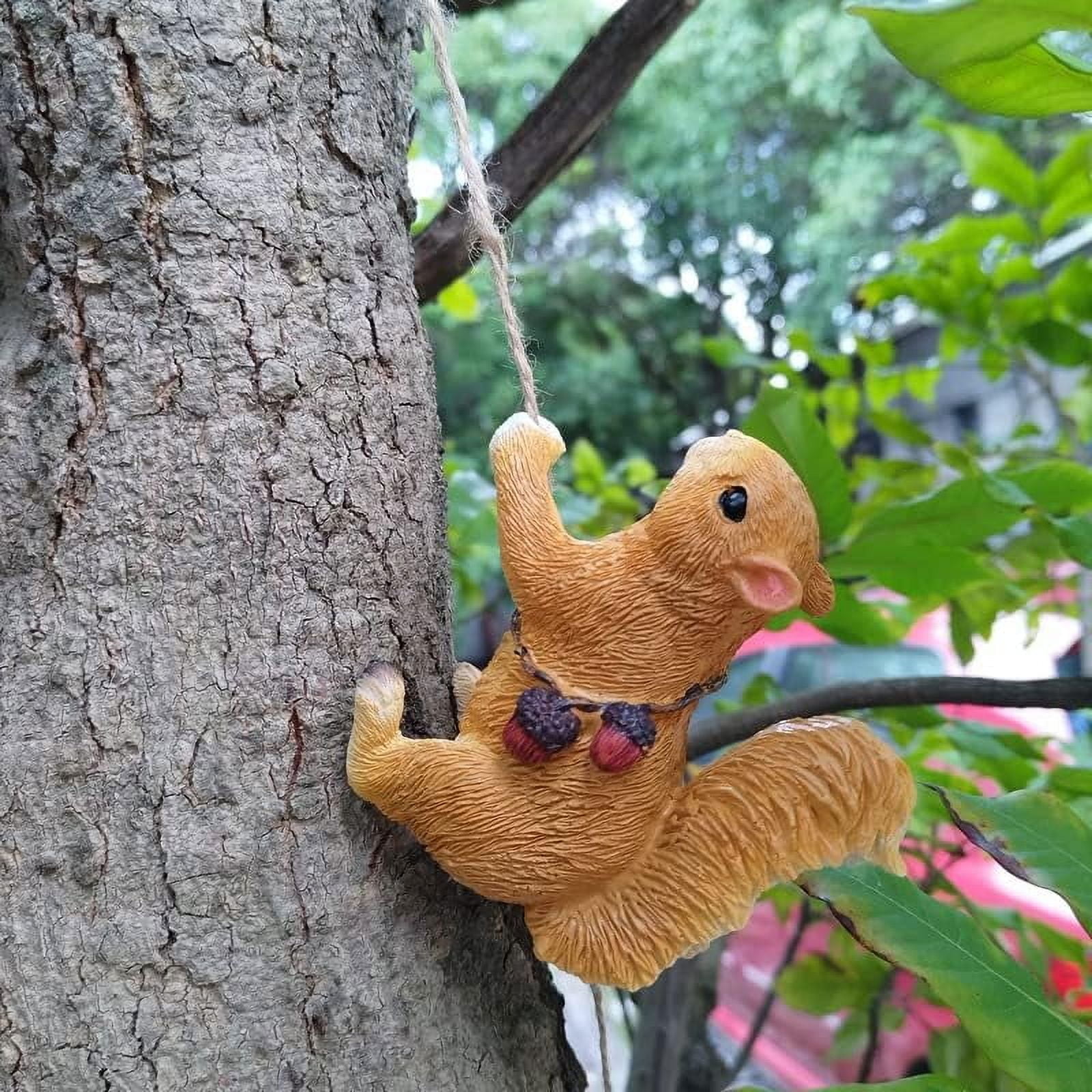Resin Squirrel Statue - Tree Climber Design, Perfect for Garden, Patio ...