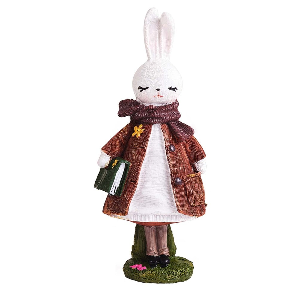 Resin Standing Rabbit Statue Bunny Sculpture Tabletop Rabbit Figurine ...