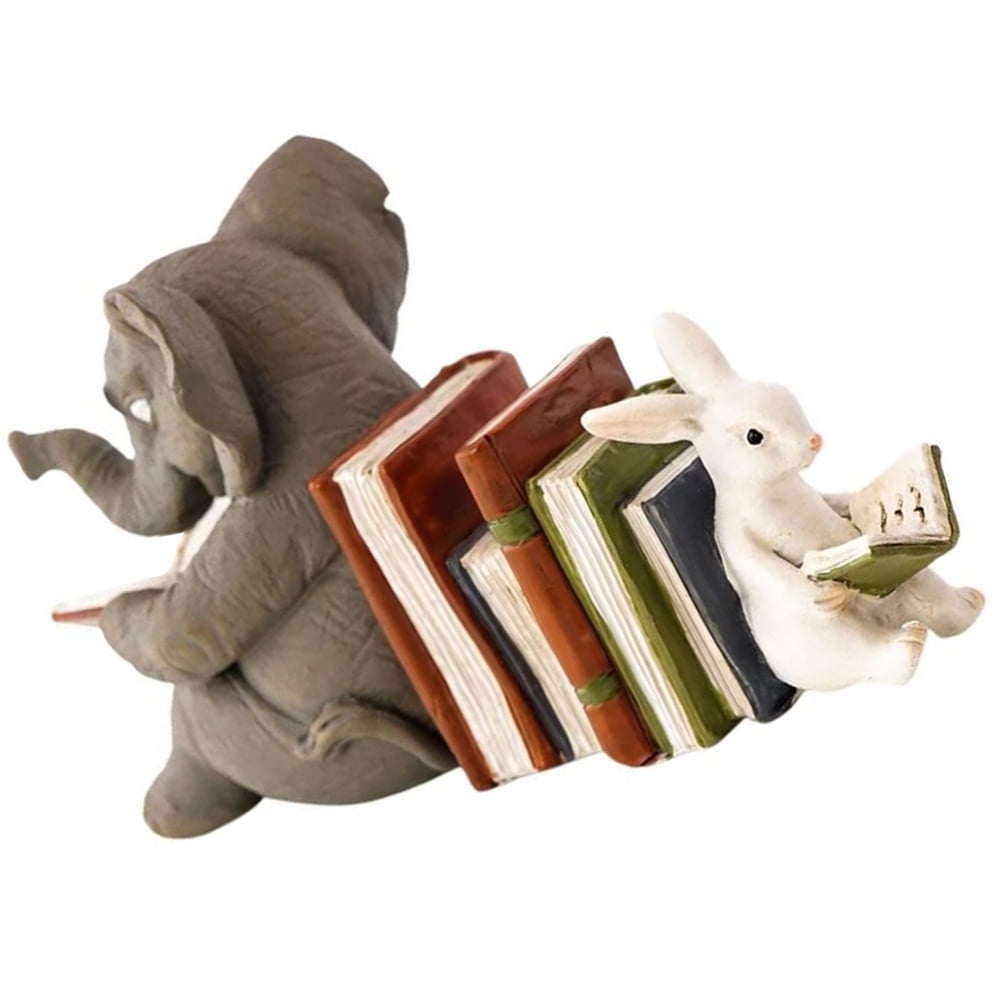 Resin Statue Bookends Elephant-shaped Figure Ornament Ornaments Decor ...