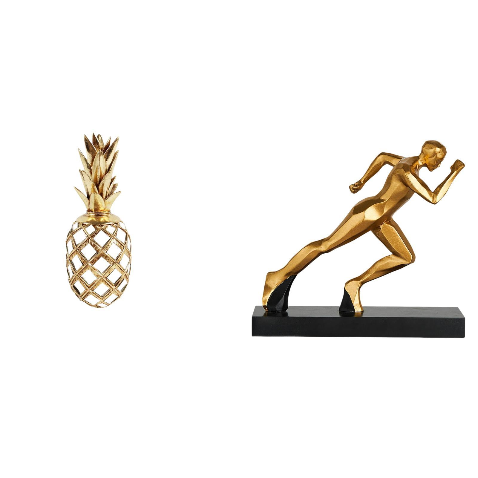 Resin Statue Runner Sculpture Figurine Gold Color Unique Abstract Art ...