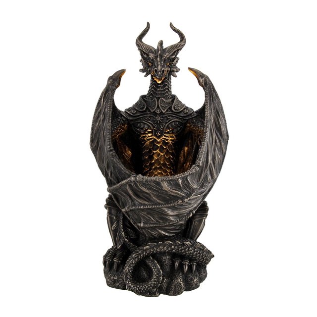 Resin Statues Guardian Of The Light Armored Dragon Led Night Light ...