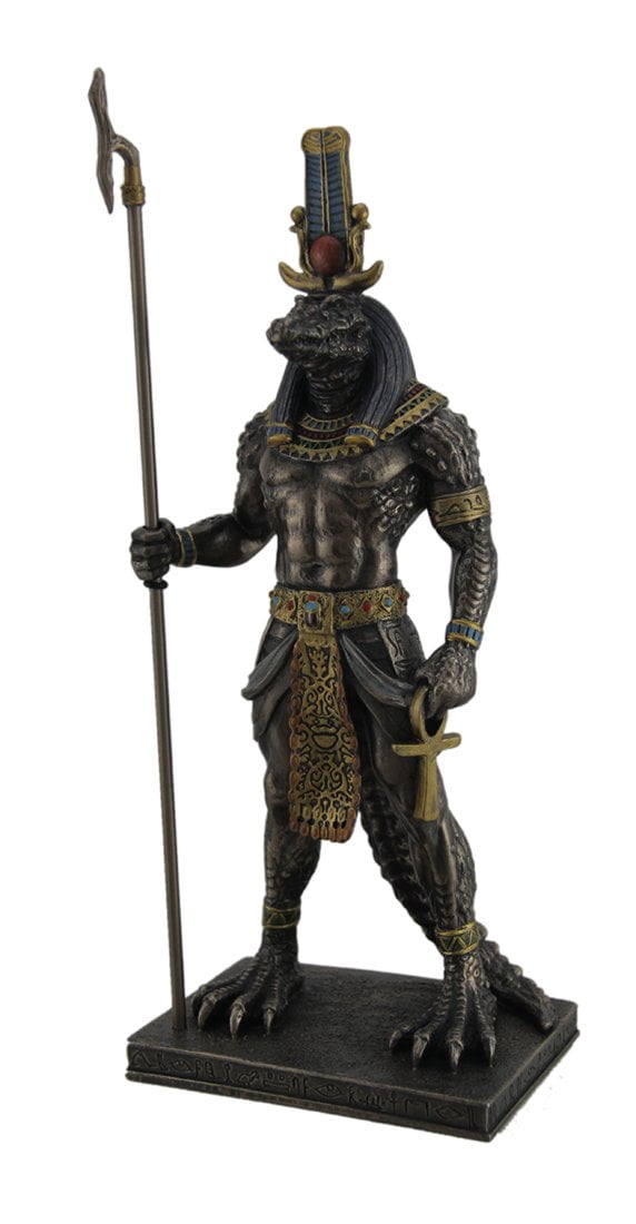 Resin Statues Sobek Ancient Egyptian Crocodile God Of The Nile Bronzed ...
