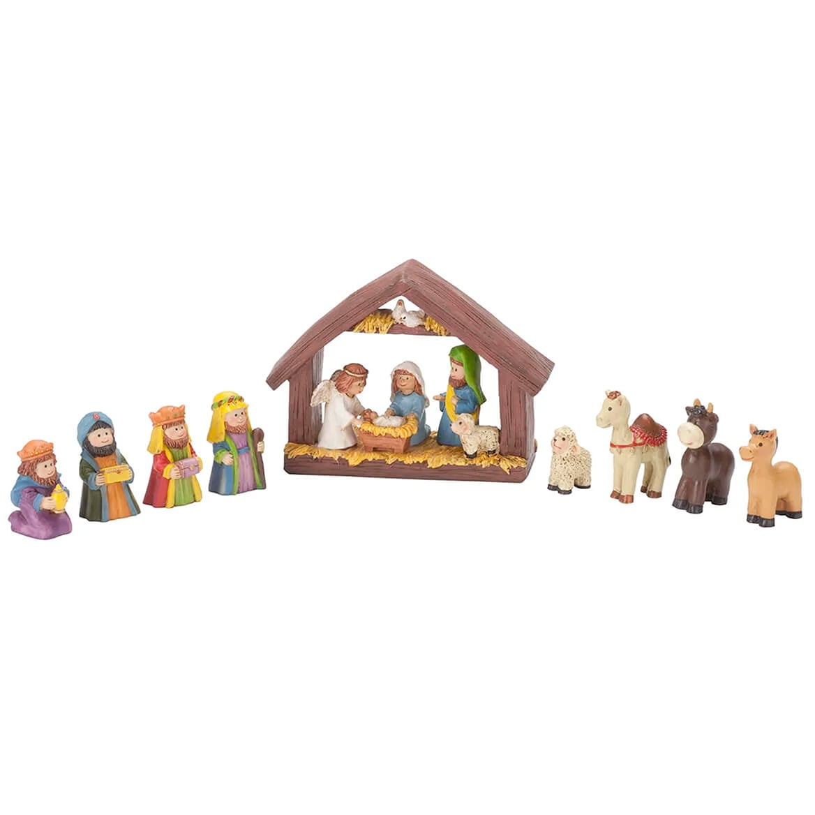 Small Christmas Indoor Scene Resin Tabletop Nativity Set with 9 ...