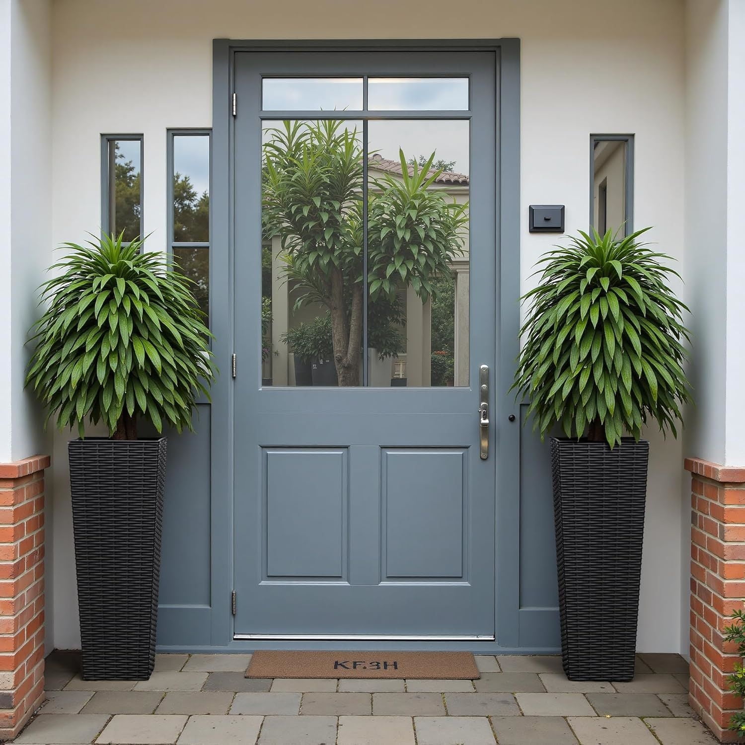 Resin Tall Planters for Outdoor Plants Set of 2, Large Taper Outdoor ...