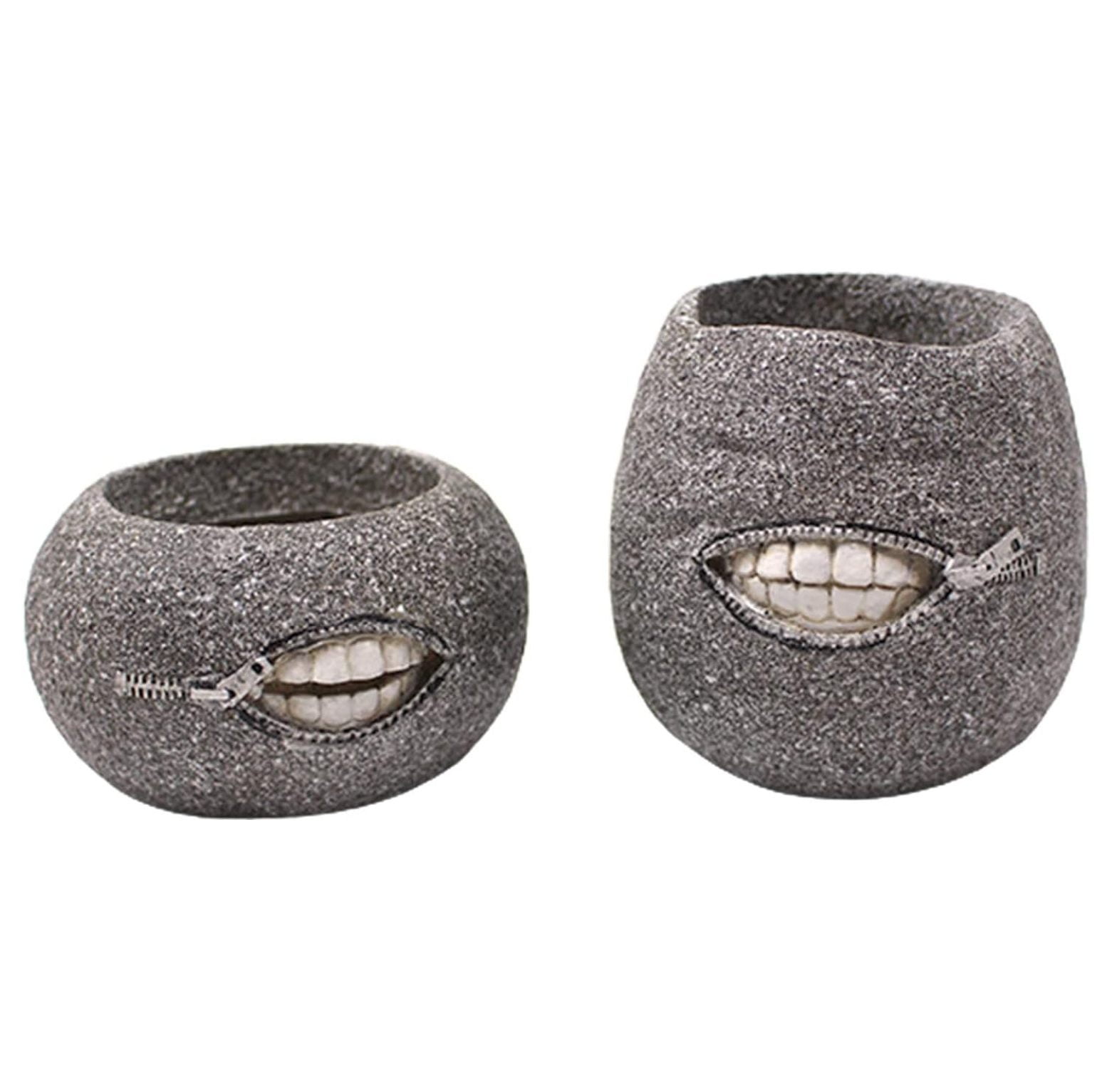 Resin Tooth Flower Pots 2pcs Funny Appearance Planter Desktop Decor for ...