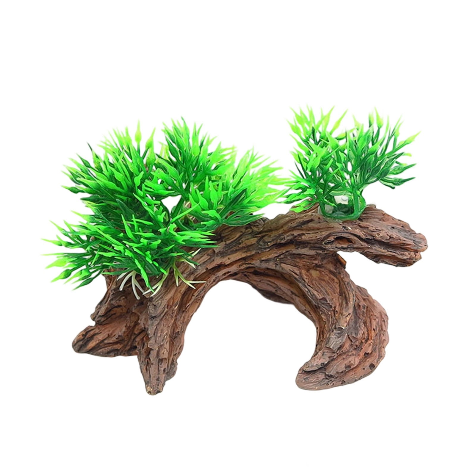 Resin Tree Stump Aquariums Ornament Realistic Fishtanks Water Grass ...