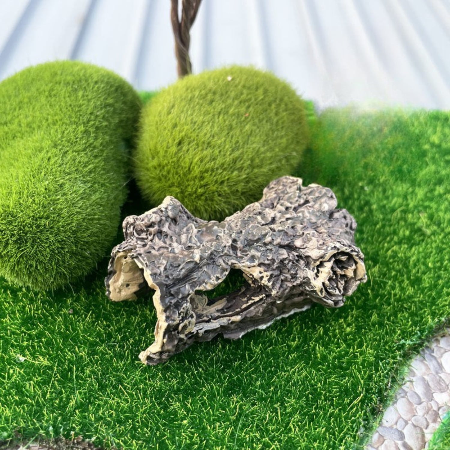 Resin Tree Stump Aquarium Decor 2pc Soakable Broken Barrel Bark ...
