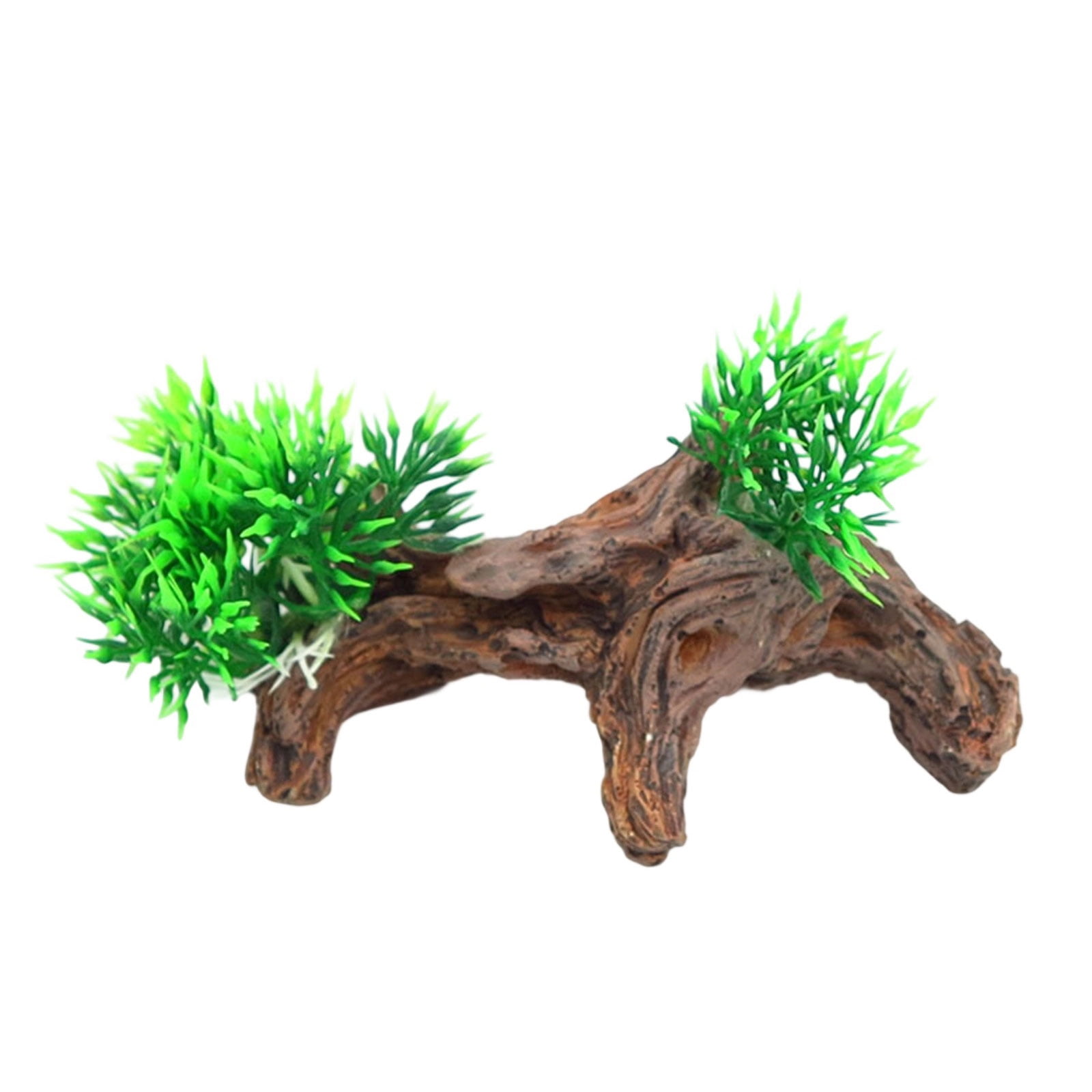 Resin Tree Stump Aquariums Ornament Realistic Fishtanks Water Grass ...