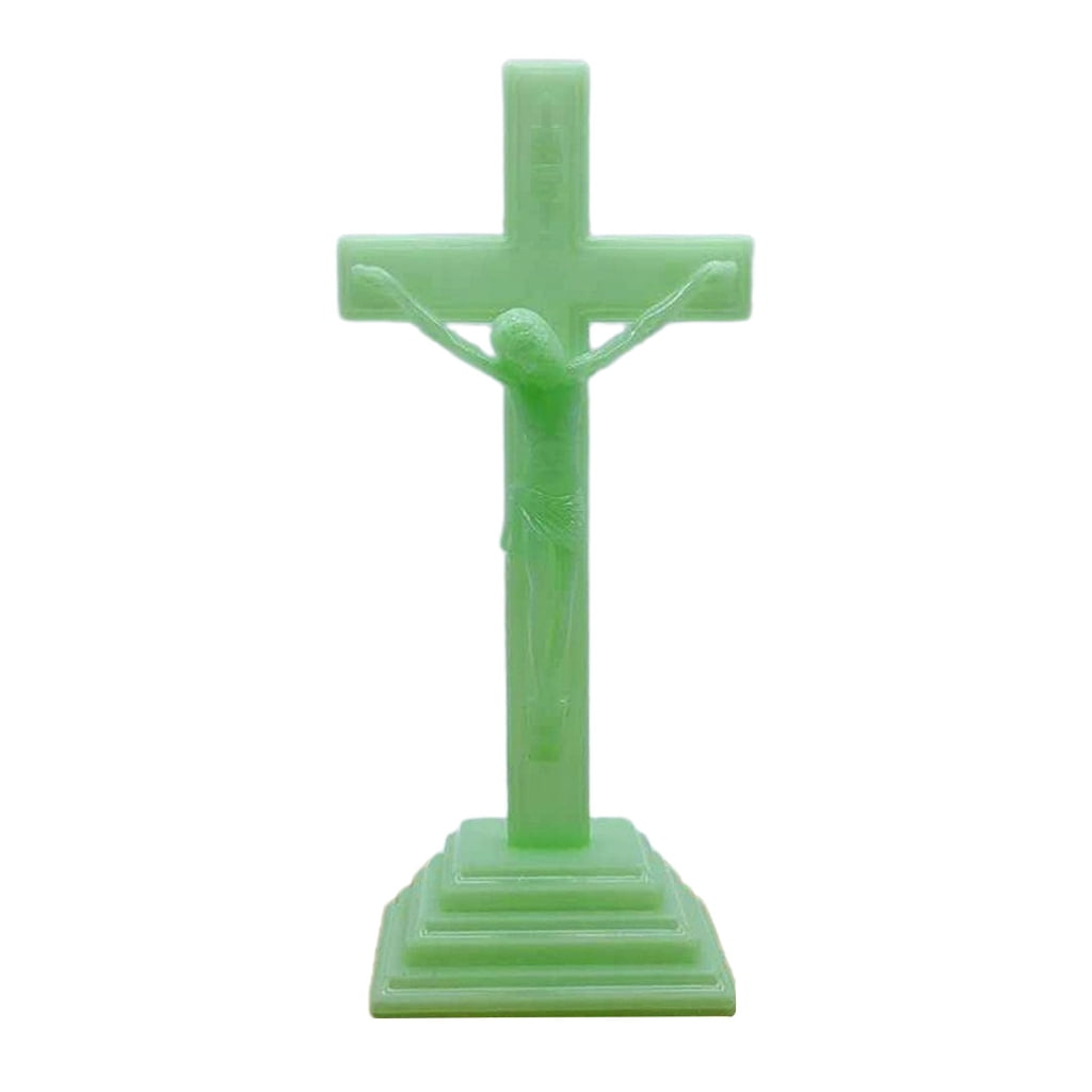 Resin Wall Crucifix Luminous Christ Catholic Cross Pendant Home Church ...