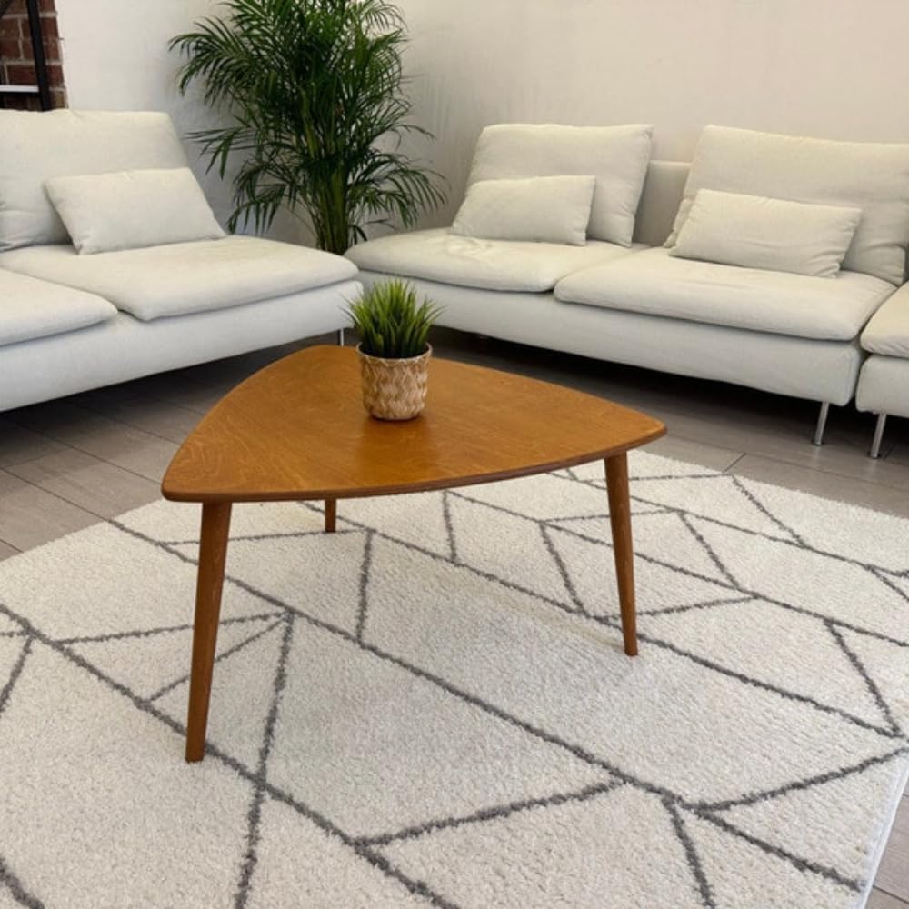Resin Walnut Wooden Coffee Table, Triangle Coffee Table, Small Low ...