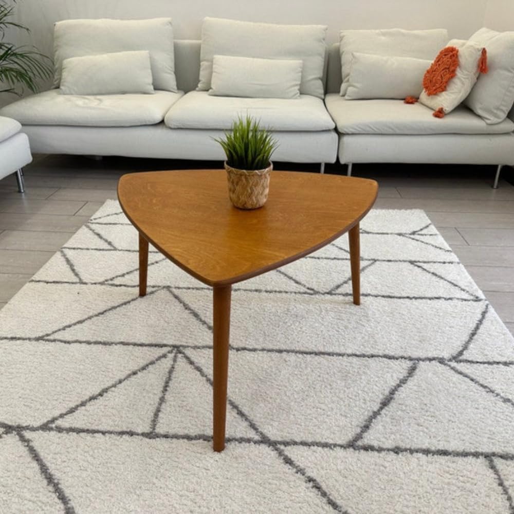 Resin Walnut Wooden Coffee Table, Triangle Coffee Table, Small Low ...