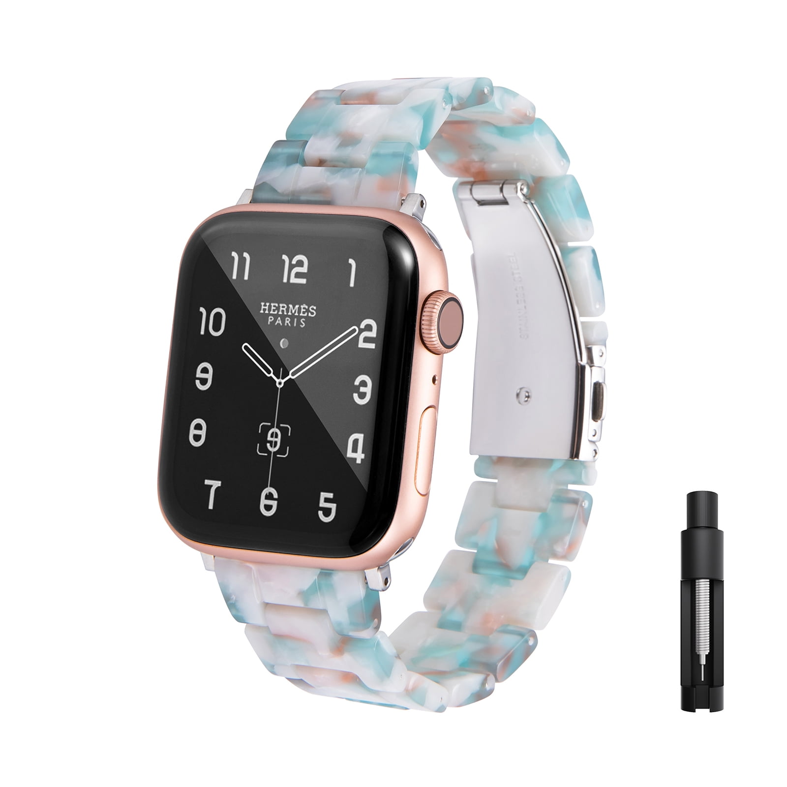 Resin Watch Band Compatible with Apple Watch band 38mm 40mm 41mm Thin ...