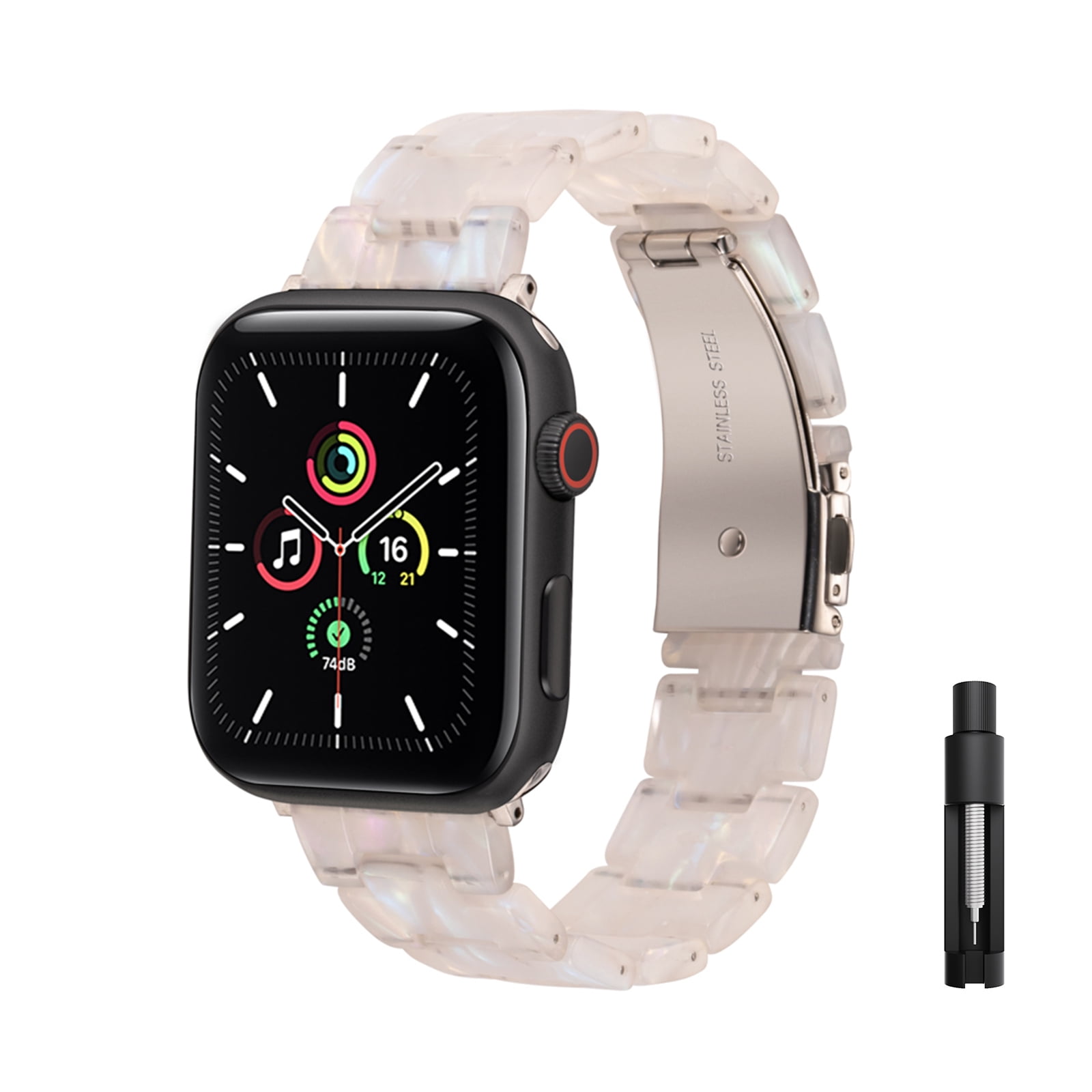 Resin Watch Band Compatible with Apple Watch band 38mm 40mm 41mm Thin ...