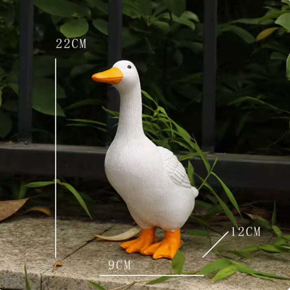 Resin Water Spraying Duck Statue Garden Outdoor Decoration Standing ...