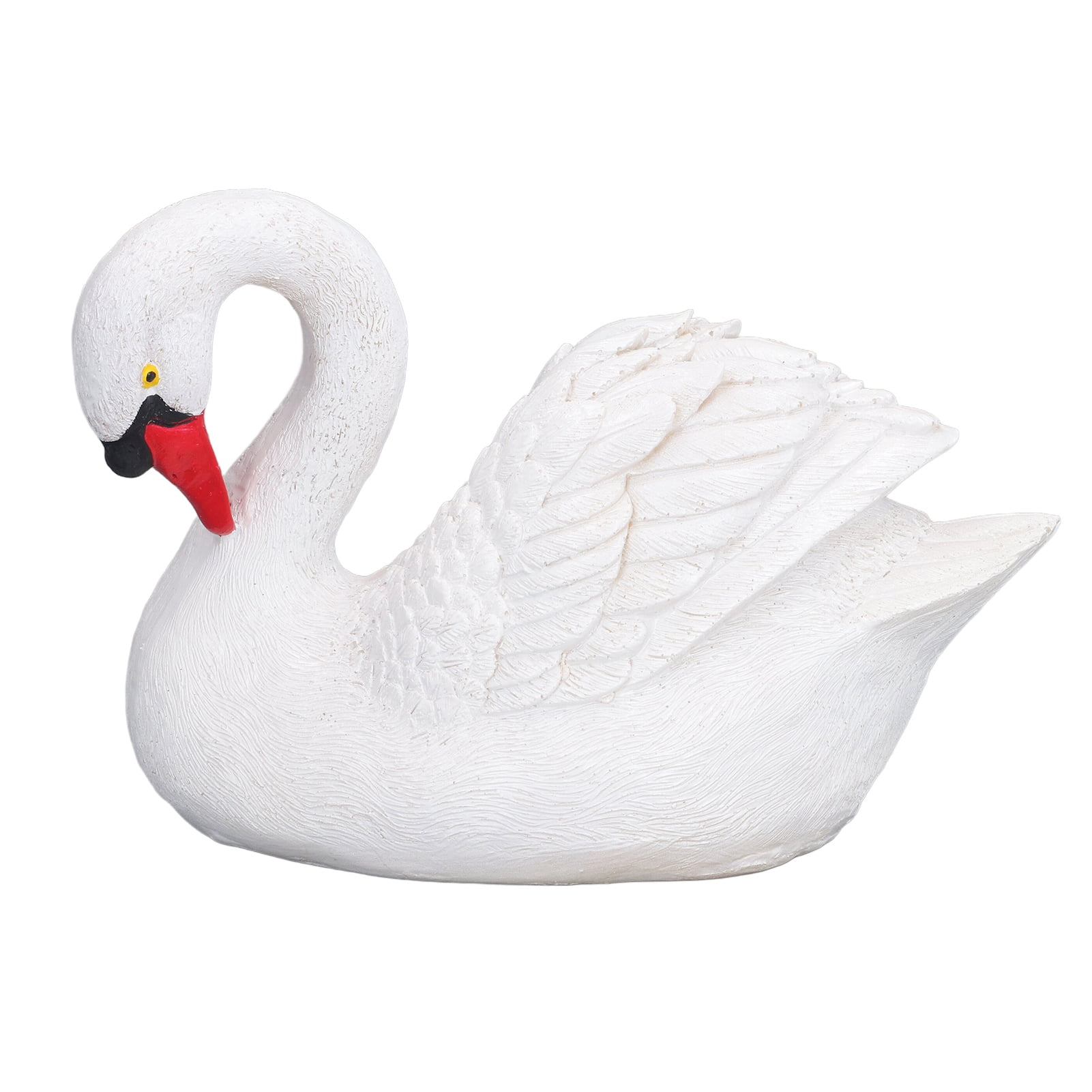 Resin White Swan Figurine Resin White Goose Statue For Outdoor Garden ...