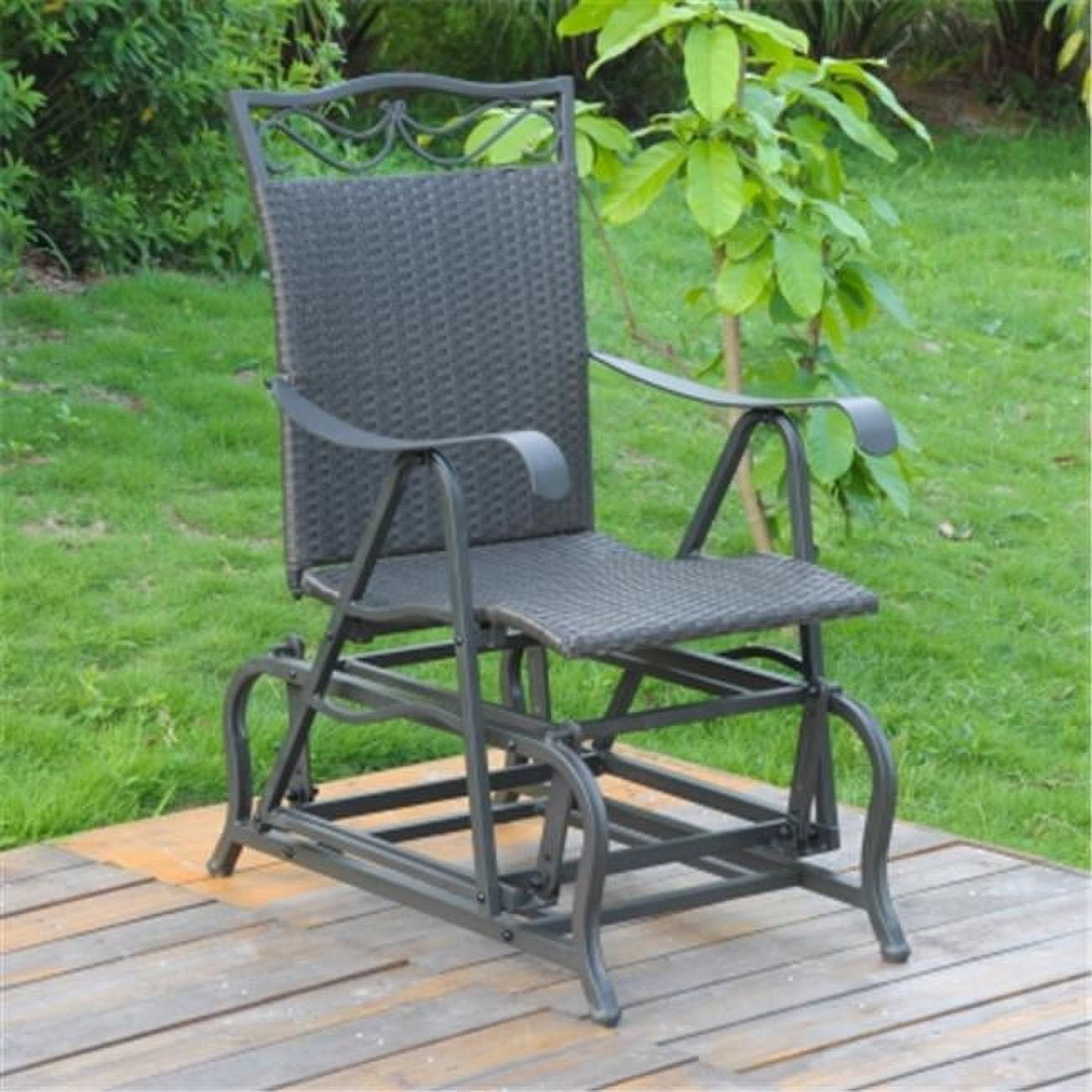 Resin Wicker & Steel Single Glider, Black - Walmart.com