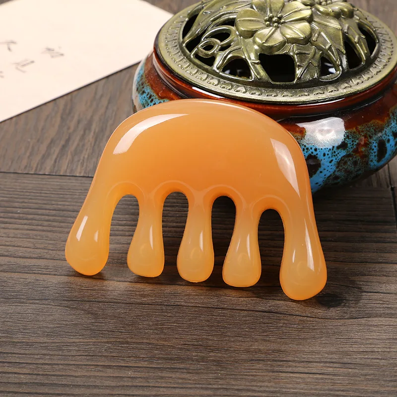 Resin Wide Toothed Comb Tighten Skin Reduce Wrinkles Guasha SPA Scalp ...