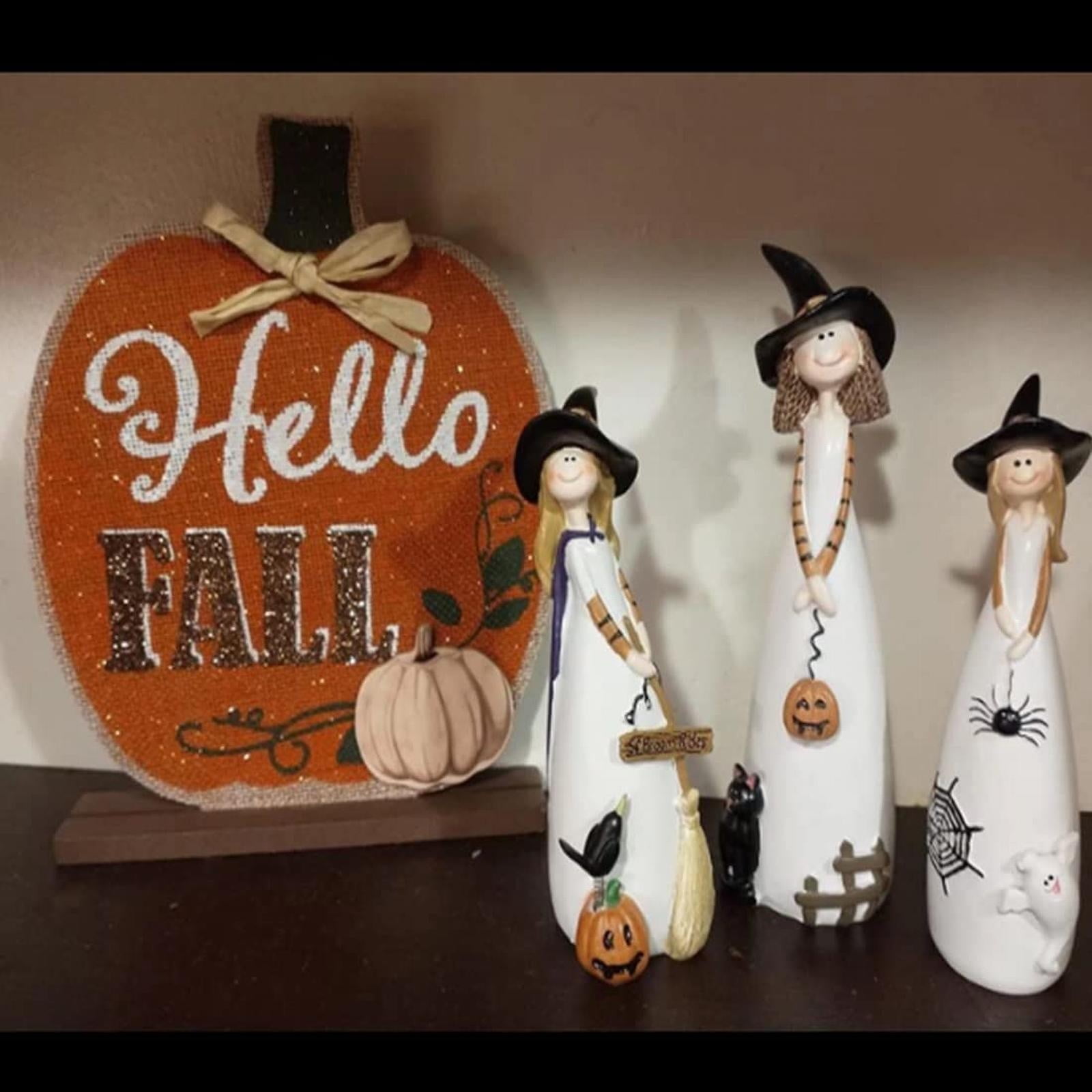Resin Witches Cute Sculpture,Witch Statues Halloween Decorations ...