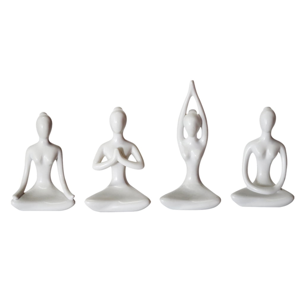 Resin Yoga Pose Lady Statue Figurine Meditation Posture Home Desktop ...
