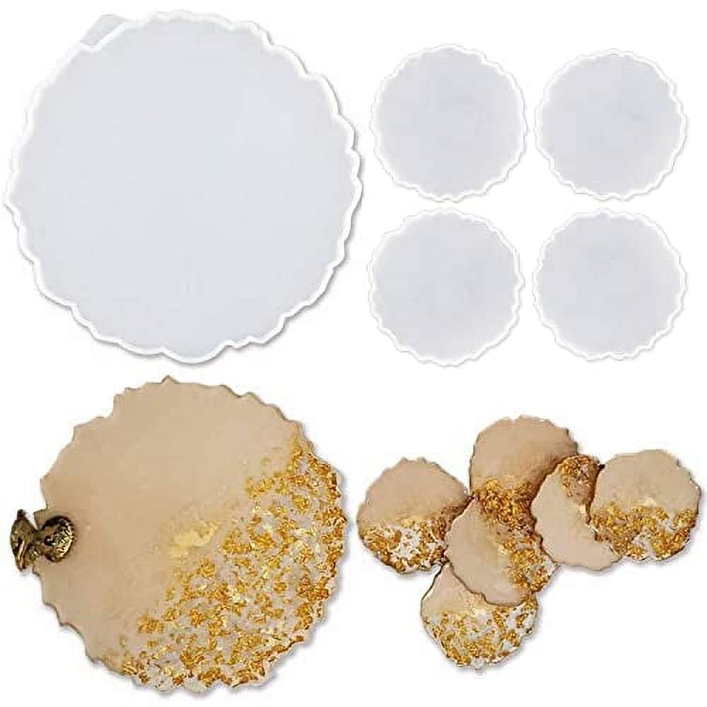 ResinWorld Silicone Resin Molds, 1 Pcs Large Resin Tray Mold + 4 Pack ...